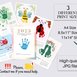 2025 Mega Handprint Footprint Calendar, Handprint Craft, Footprint ...