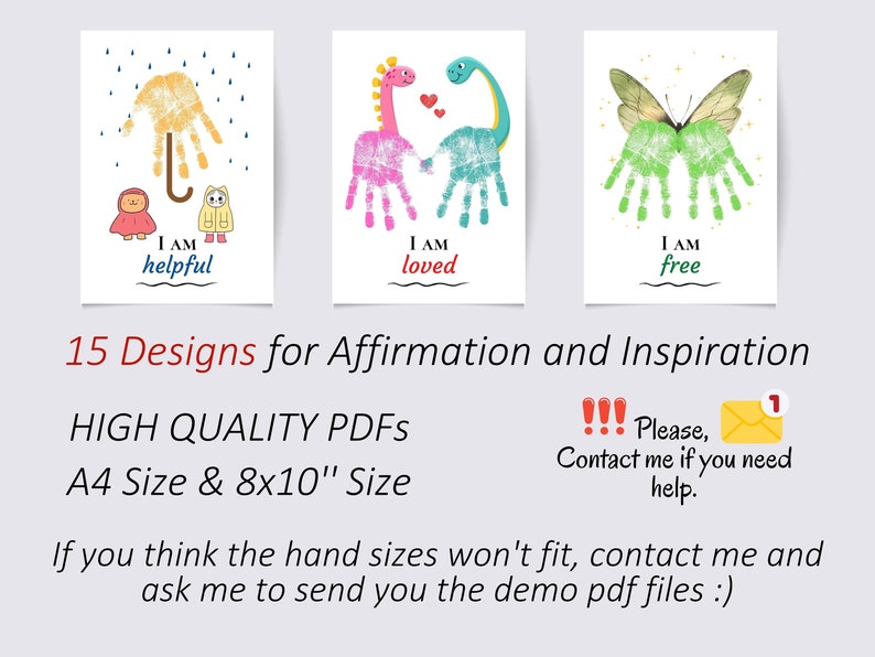 15 Affirmation and Inspirational Handprint Art Craft, Happy Smart Kind ...