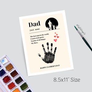 Fathers Day Handprint Footprint Craft, Gift for Dad, Dad Noun Handprint ...