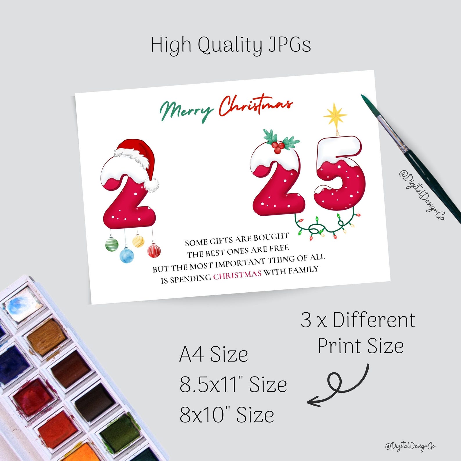 Merry Christmas 2025 Handprint Art, Poem, Kids Baby Toddler, Memory Keepsake, DIY Card ...