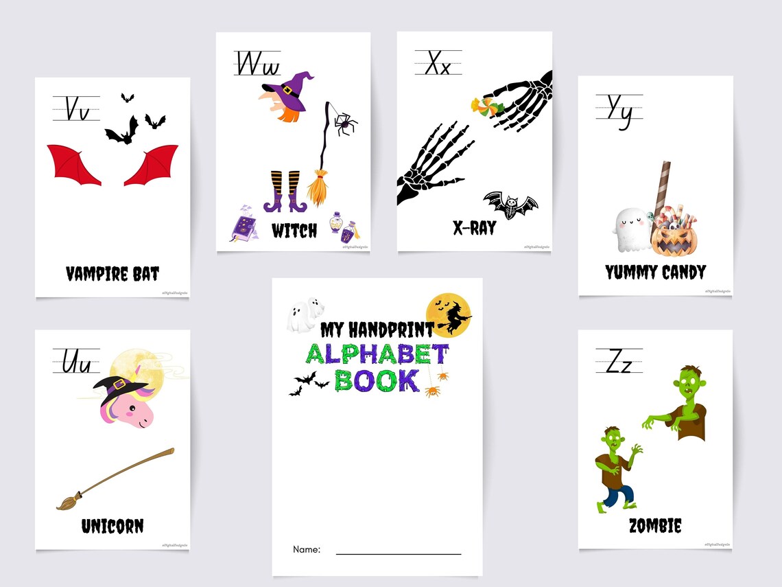 Halloween Handprint Halloween Alphabet Handprint Art My - Etsy