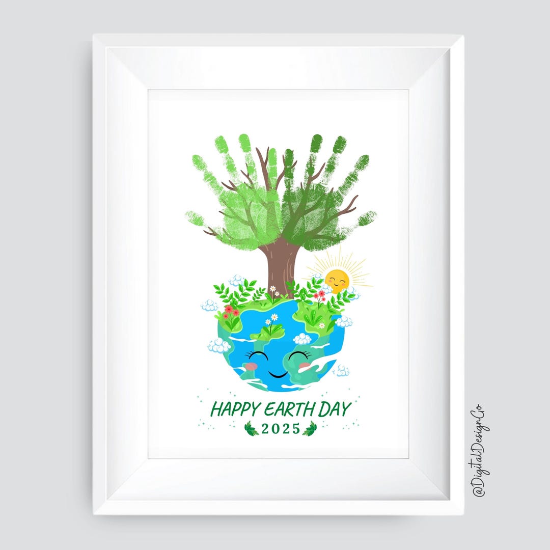 Earth Day 2025 Handprint Craft Hand Art, Planet World, Kids Baby ...