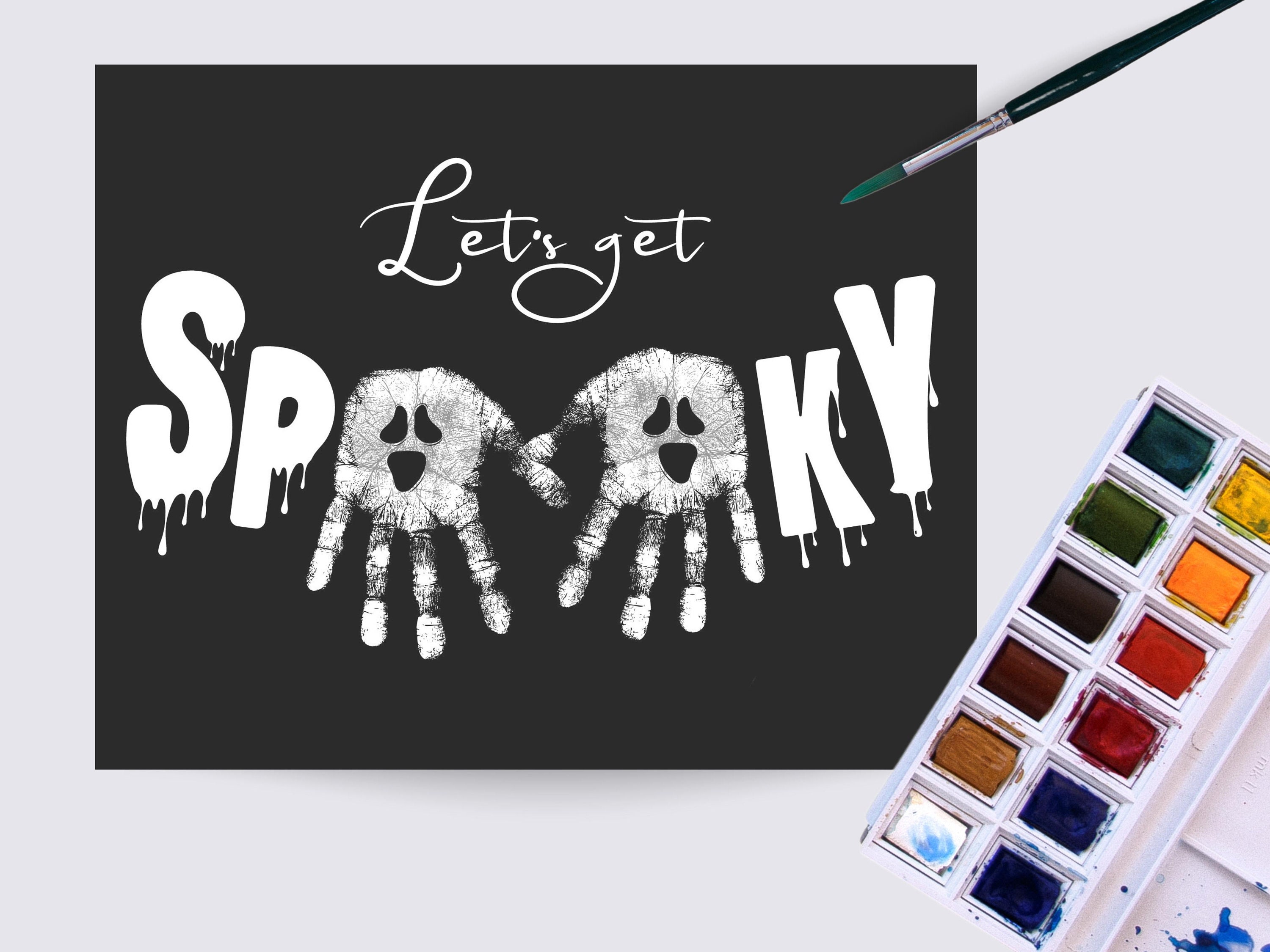 Let's Get Spooky Handprint Art Ghost Halloween Craft - Etsy