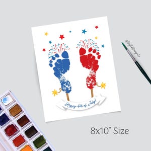 Firecrackers Footprint Art Craft, 4th of July, Independence Day USA ...
