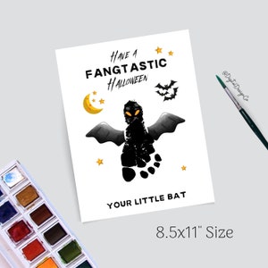 Have a Fangtastic Halloween, Your Little Bat, Halloween Footprint, Bat ...