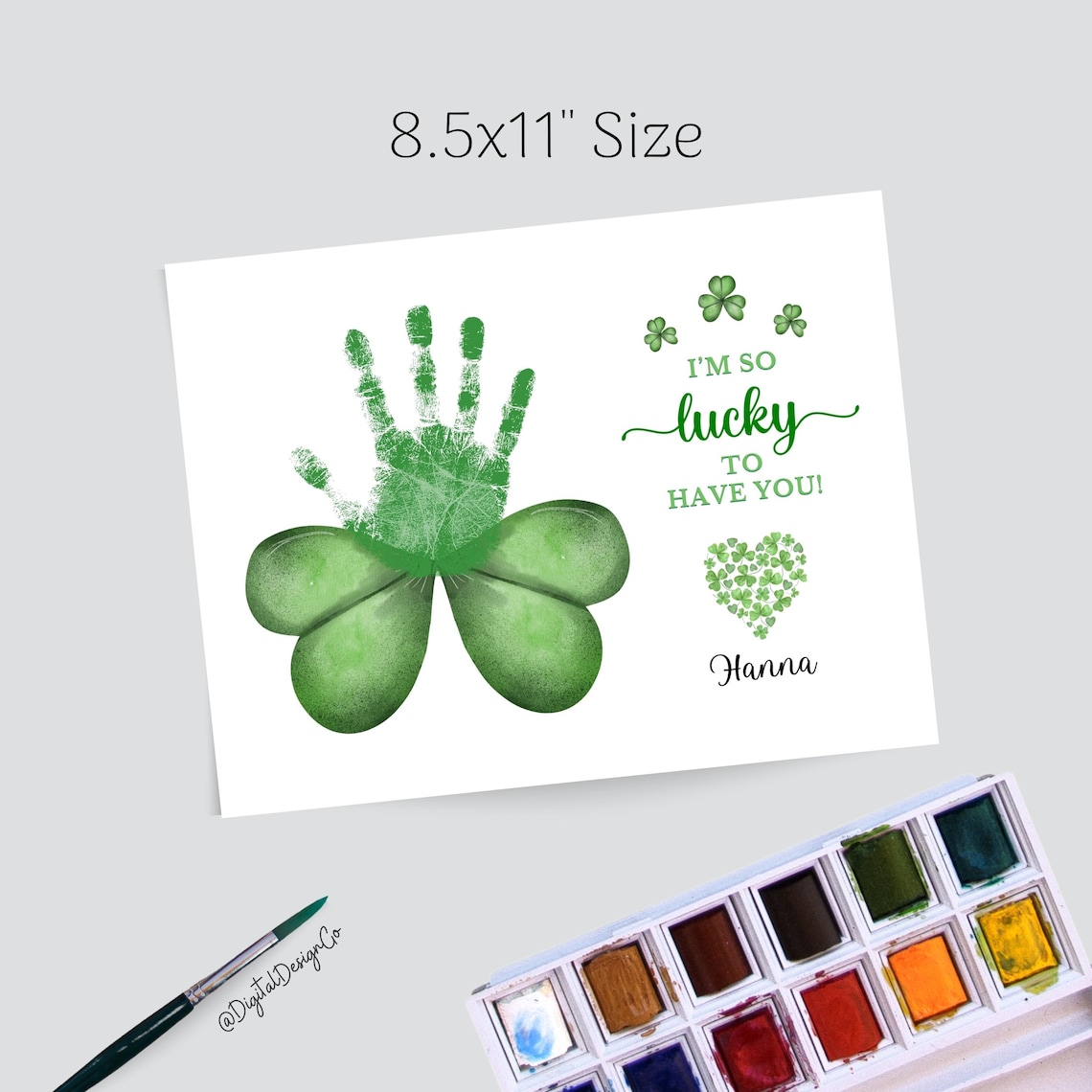 St. Patrick's Day Shamrock Handprint Art Craft, I'm so Lucky to Have ...