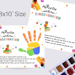 My First Day of Kindergarten Handprint Art, Back to School Poem, DIY ...
