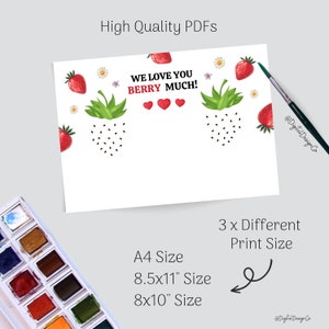 Berry Handprint Art Craft, We Love You Berry Much, Valentines Day ...