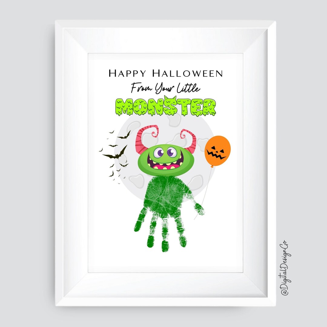 Halloween Handprint Art Craft, Happy Halloween From Your Little Monster ...