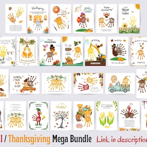Thanksgiving Day Handprint Art Bundle, Thanksgiving Handprint Craft ...