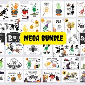 Halloween Handprint Footprint Art Mega Bundle Halloween - Etsy