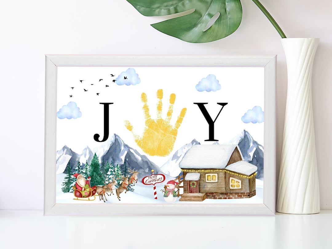 Joy Christmas Handprint Art Craft Sun Hand Handprint Art - Etsy