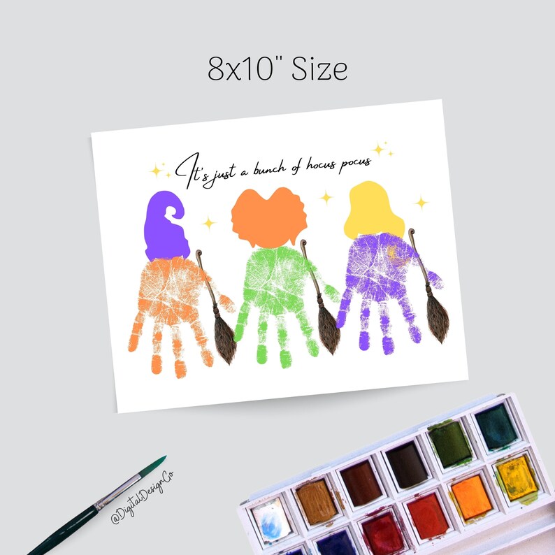 Halloween Handprint Art Craft, It's Just a Bunch of Hocus Pocus, Kids ...