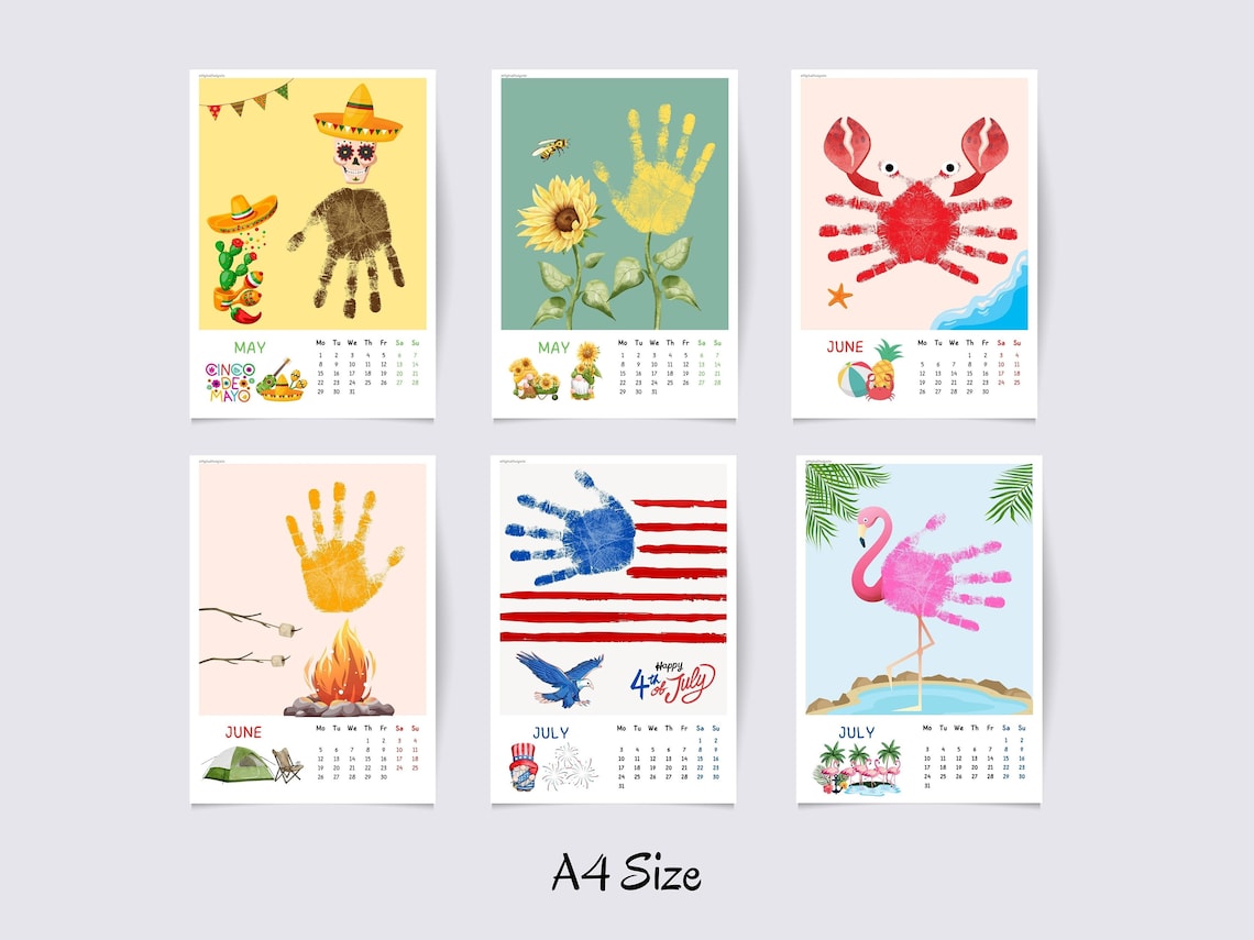 2023 Mega Handprint Calendar Handprint Art Craft DIY Gift - Etsy