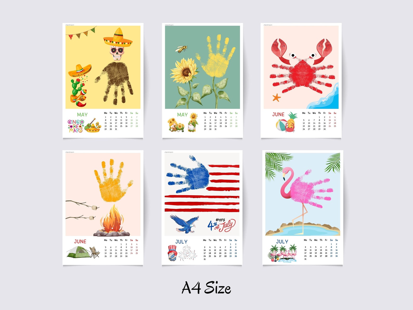 2023 Mega Handprint Calendar Handprint Art Craft DIY Gift - Etsy