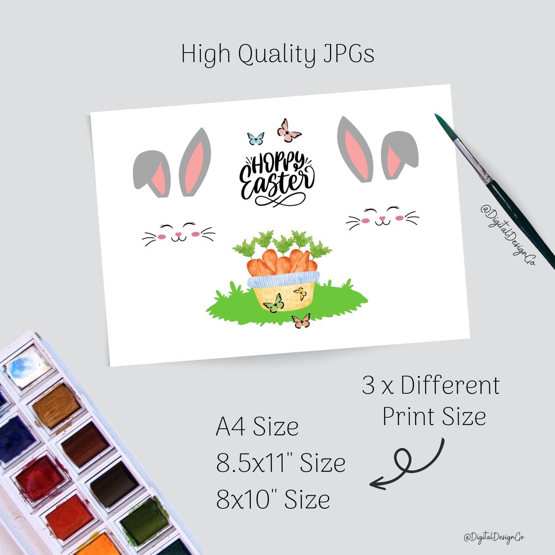 Hoppy Easter Handprint Art, Bunny Handprint Craft, Kids Baby Toddler ...