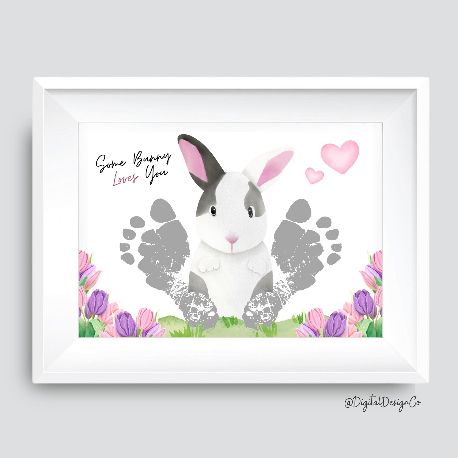 Easter Footprint Art Craft, Some Bunny Loves You, Tulip, Bunny ...