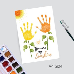 You Are My Sunshine Handprint Craft, Sun Flower Handprint Craft for ...