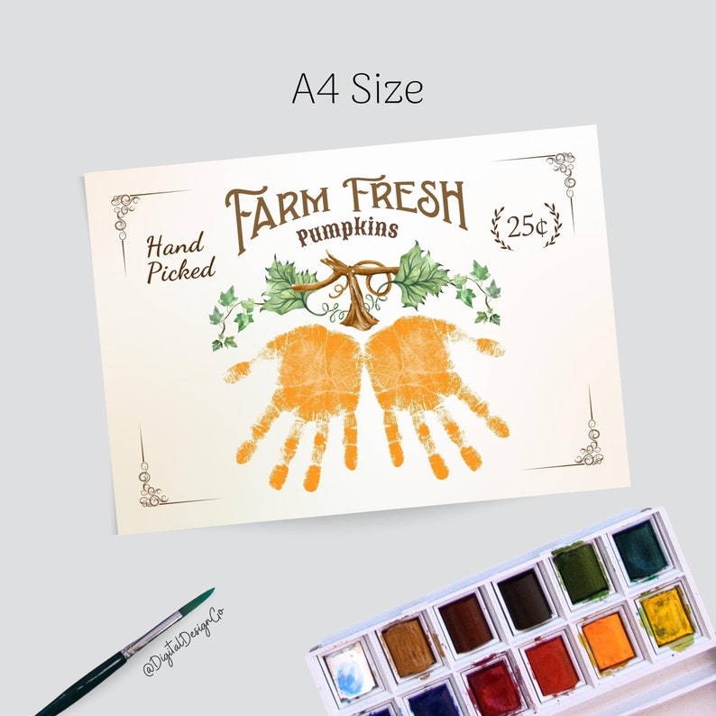 Farm Fresh Pumpkins, Fall Home Decor, Thanksgiving Handprint Art ...