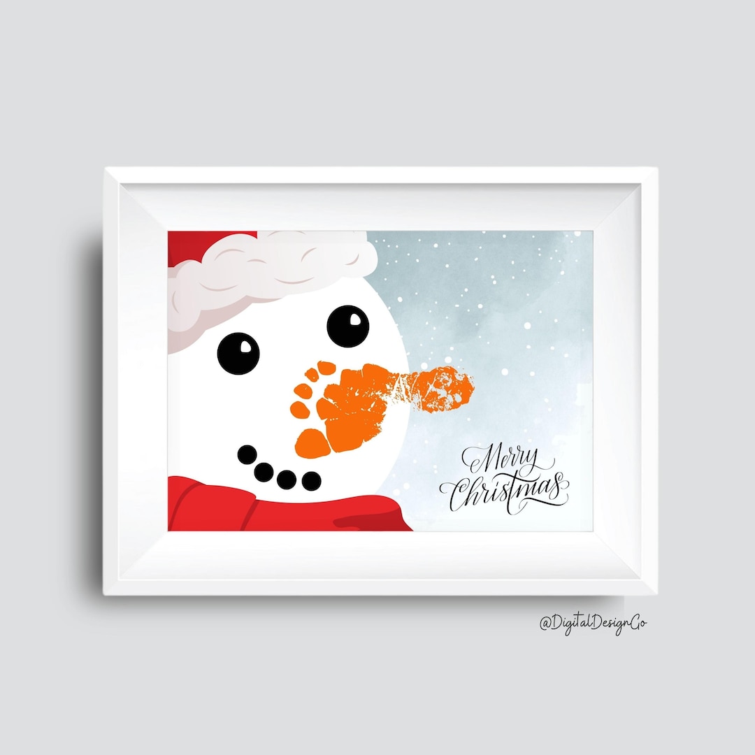 Snowman Carrot Handprint Footprint Art, Merry Christmas, Winter Snowman ...