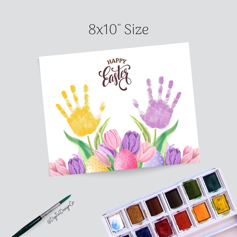 Easter Tulip Handprint Art Craft, Spring, Eggs, Kids Baby Toddler ...