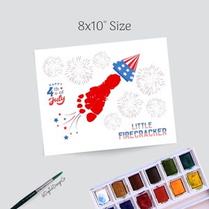 Little Firecracker Footprint Art, 4th of July Footprint Craft, Kids ...