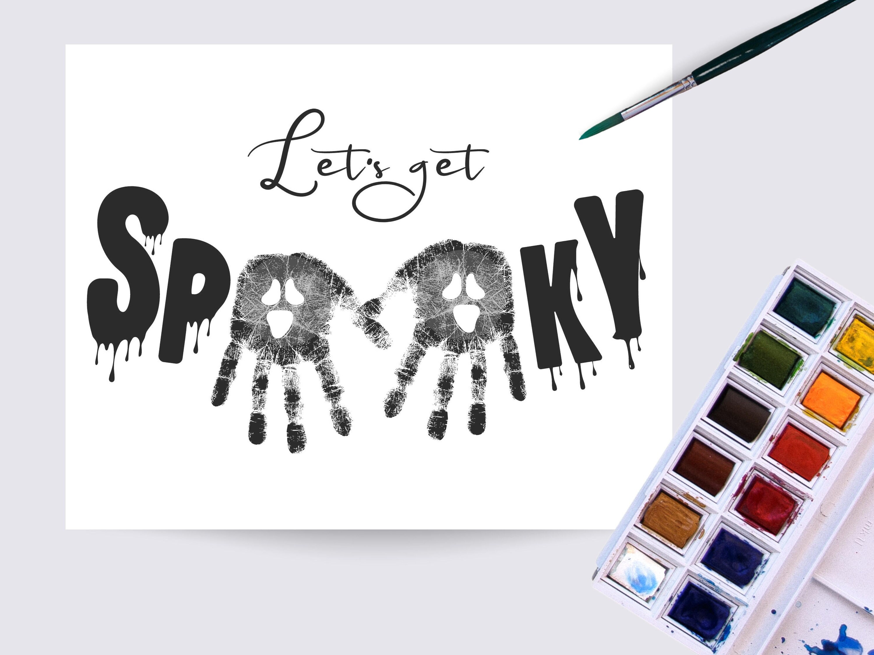 Let's Get Spooky Handprint Art Ghost Halloween Craft - Etsy