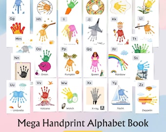 DIY Alphabet Handprint Book, Alphabet Handprint Craft, Preschool ...
