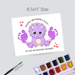 Dinosaur Footprint Craft, Roarsome Mommy, Mother's Day Dino Footprint ...