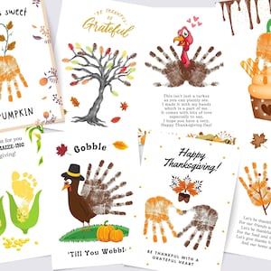 Thanksgiving Handprint Footprint Craft Bundle, Thanksgiving Handprint ...