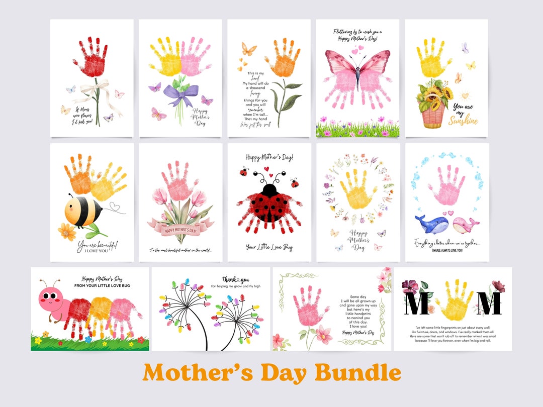 Mother's Day Bundle, Handprint Art Craft, DIY Craft Card Gift, Baby ...