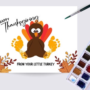 Happy Thanksgiving From Your Little Turkey Footprint Art Craft, Kids ...