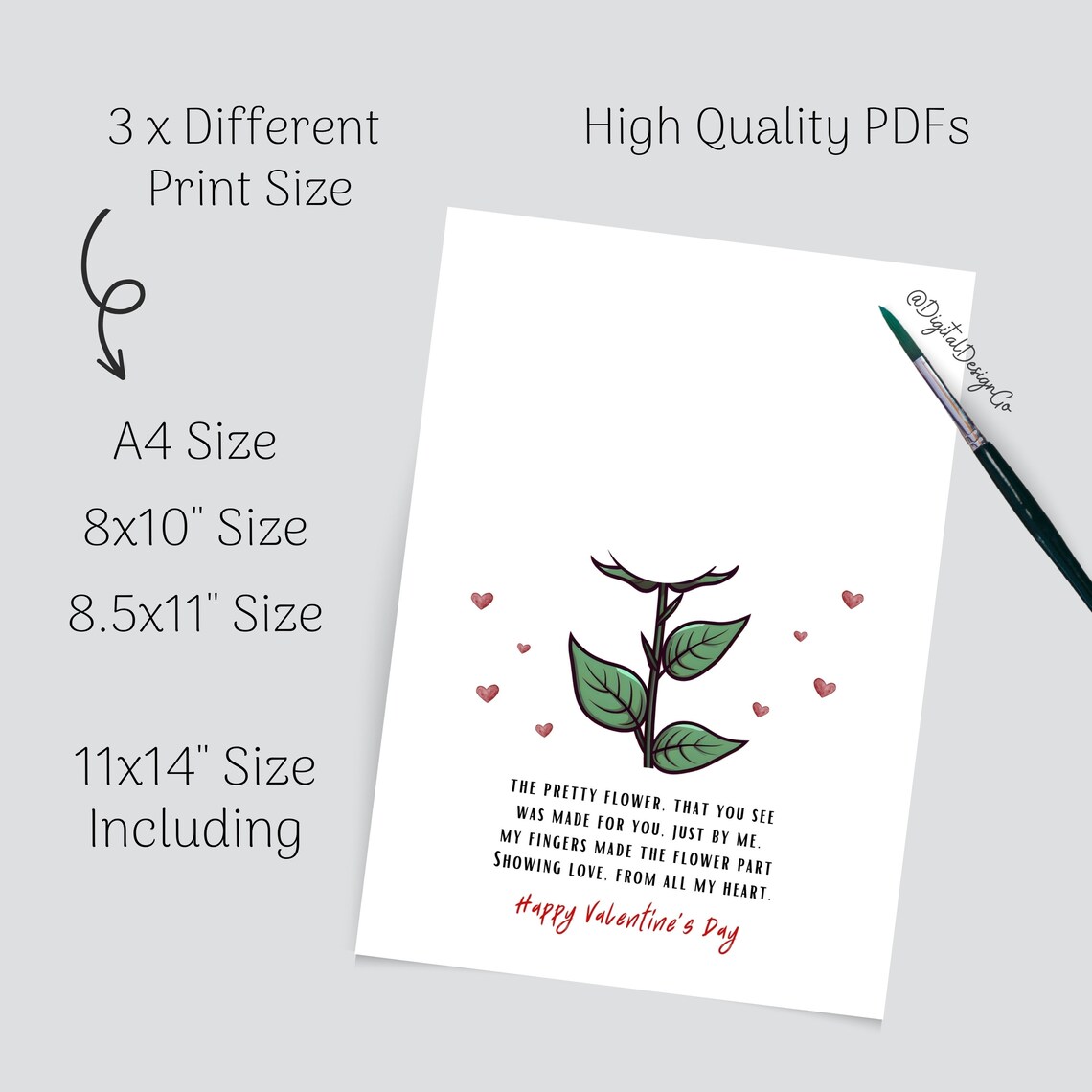 Flower Handprint Art Craft, Rose Handprint, Valentine's Day Handprint ...