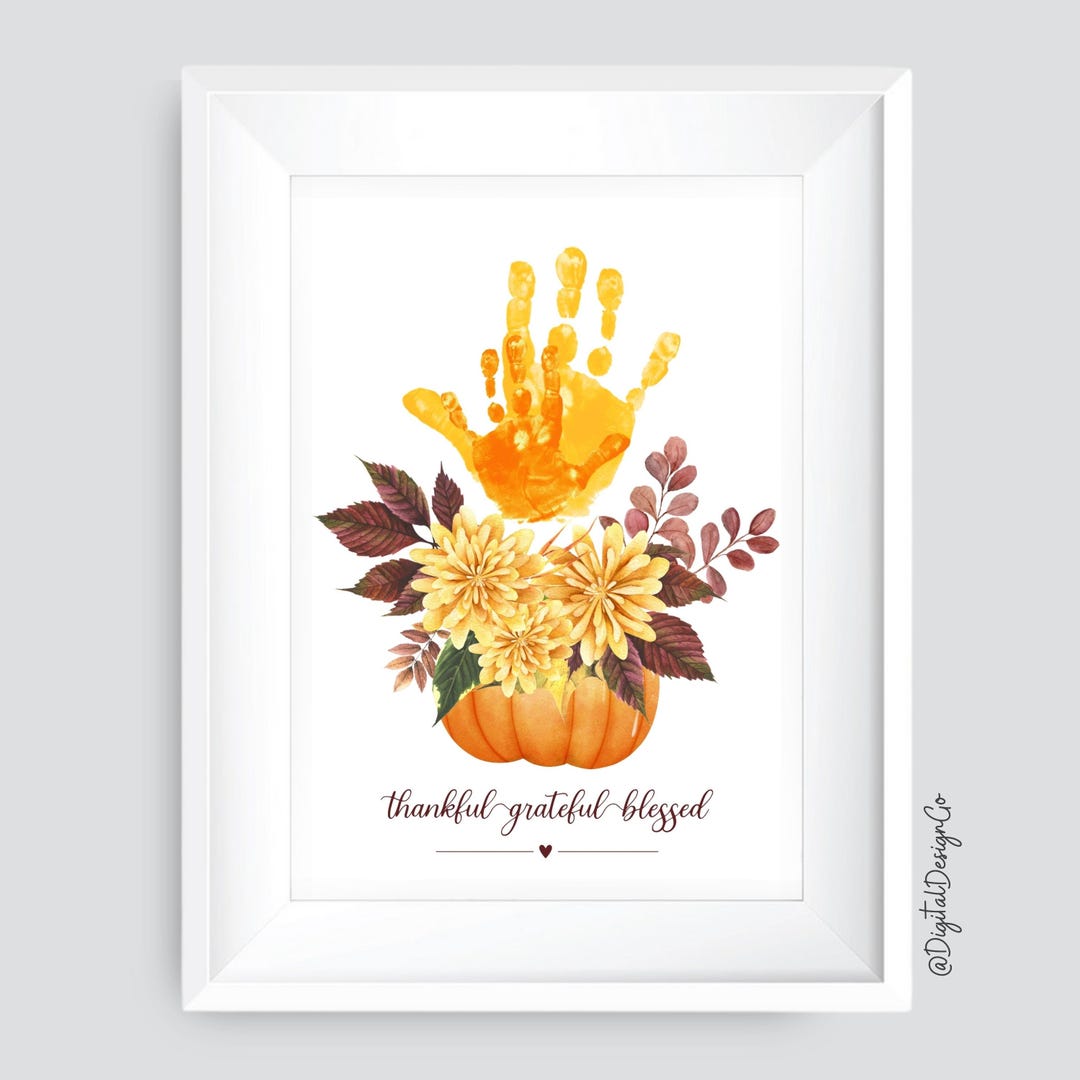 Thanksgiving Handprint Art / Fall Autumn Flower Handprint Craft / Kids ...