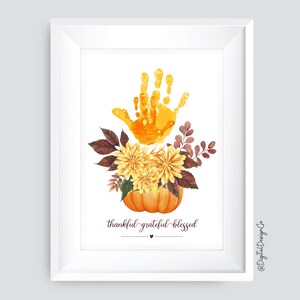 Thanksgiving Handprint Art / Fall Autumn Flower Handprint Craft / Kids ...