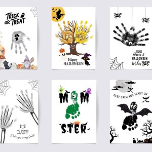 Halloween Handprint Footprint Craft Bundle, Halloween Handprint Art ...