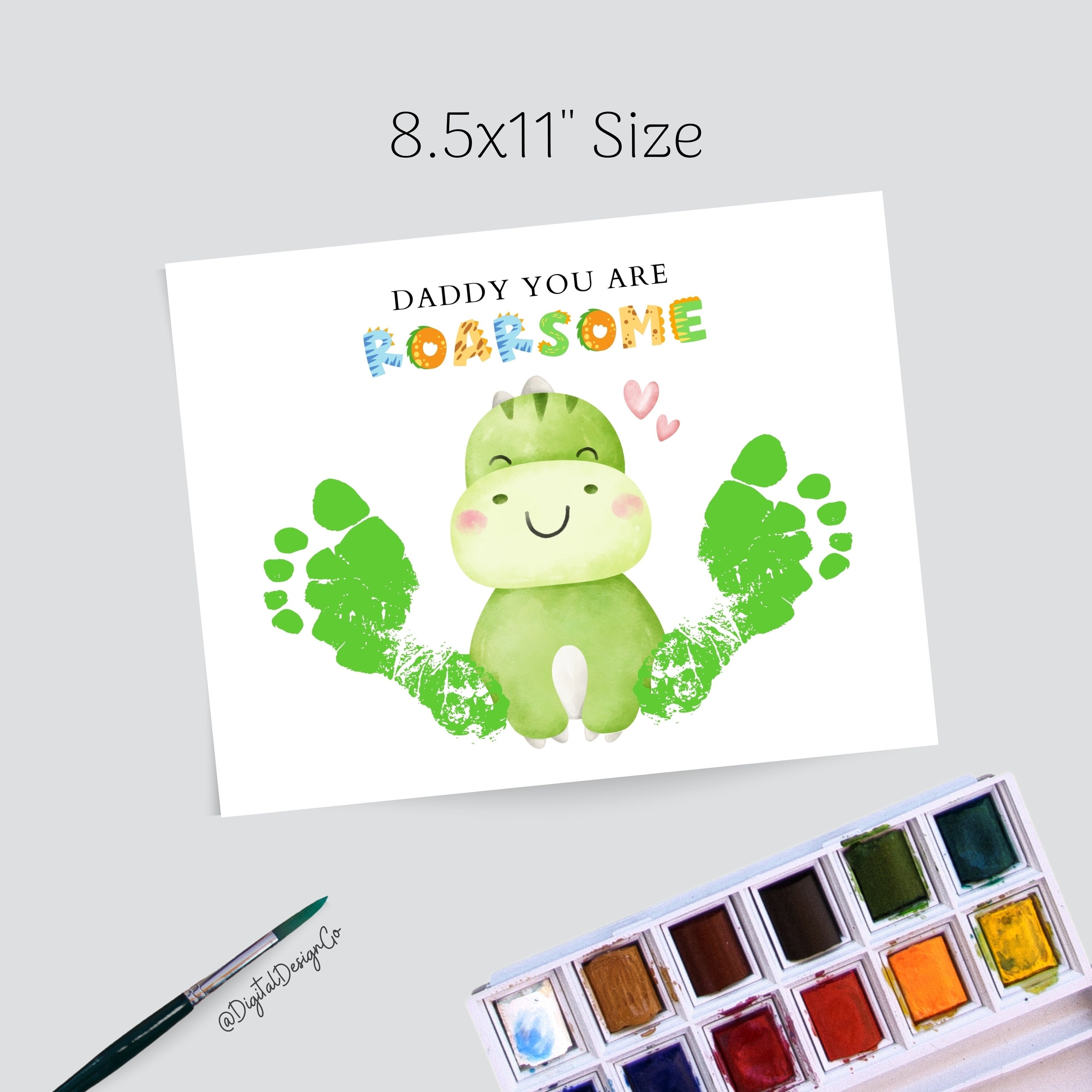 Daddy You Are Roarsome, Father's Day Footprint Art, Dinosaur Footprint ...