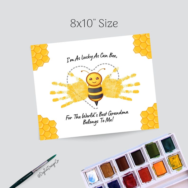 Grandma & Nana Handprint Craft, Birthday Gift, Bee Handprint Art, Kids ...
