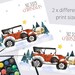 Merry Christmas Tree Footprint Craft, Watercolor Red Car Christmas Tree ...