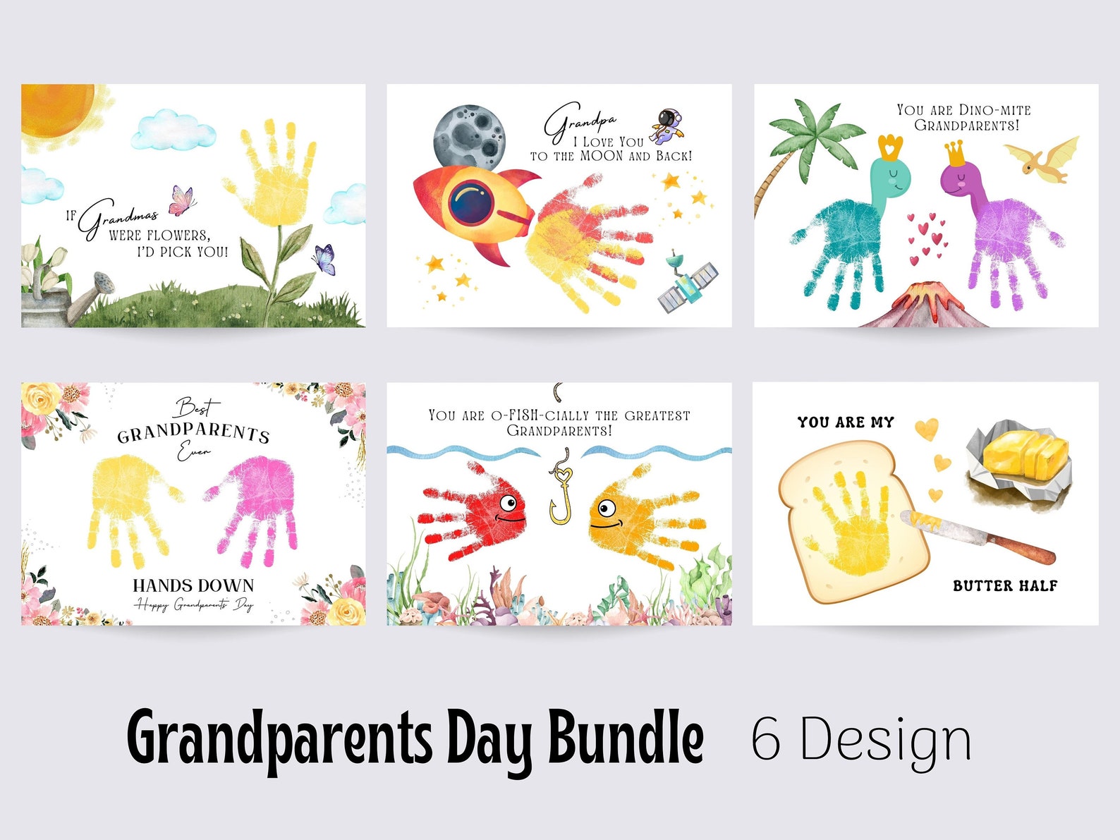 Grandparents Handprint Art Craft Grandparents Day Bundle - Etsy