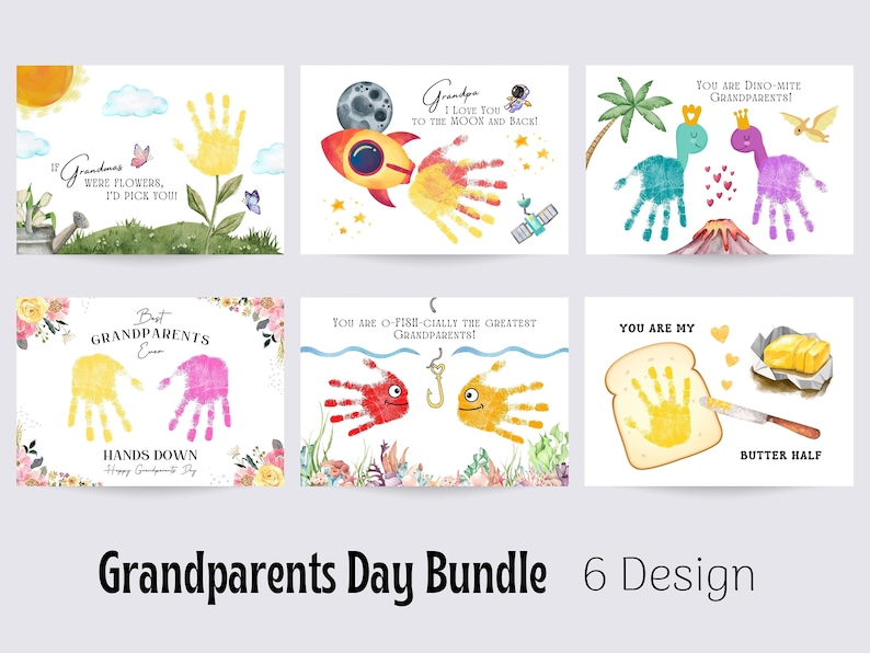 Grandparents Handprint Art Craft Grandparents Day Bundle - Etsy