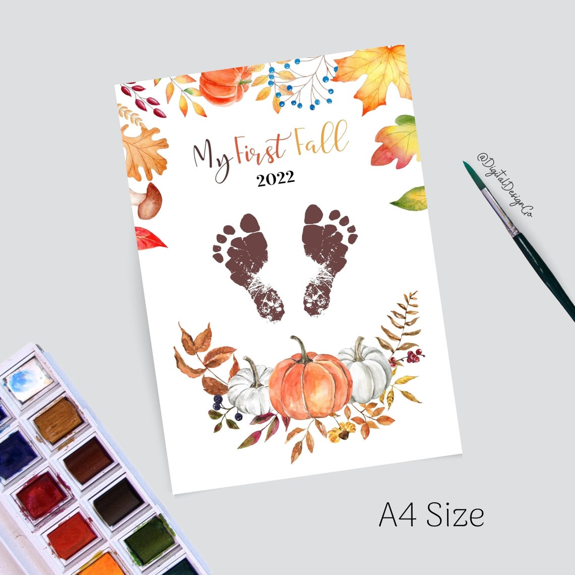 Fall Handprint Footprint Art My First Fall Fall Footprint - Etsy