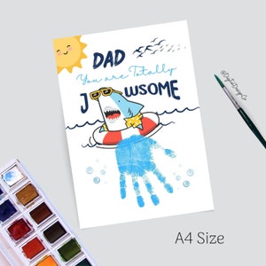 Shark Handprint Art, Father's Day Craft, Dad You Are Totally Jawsome ...