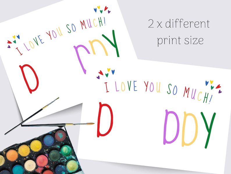 I Love You so Much Daddy Handprint Art Craft Fathers Day - Etsy
