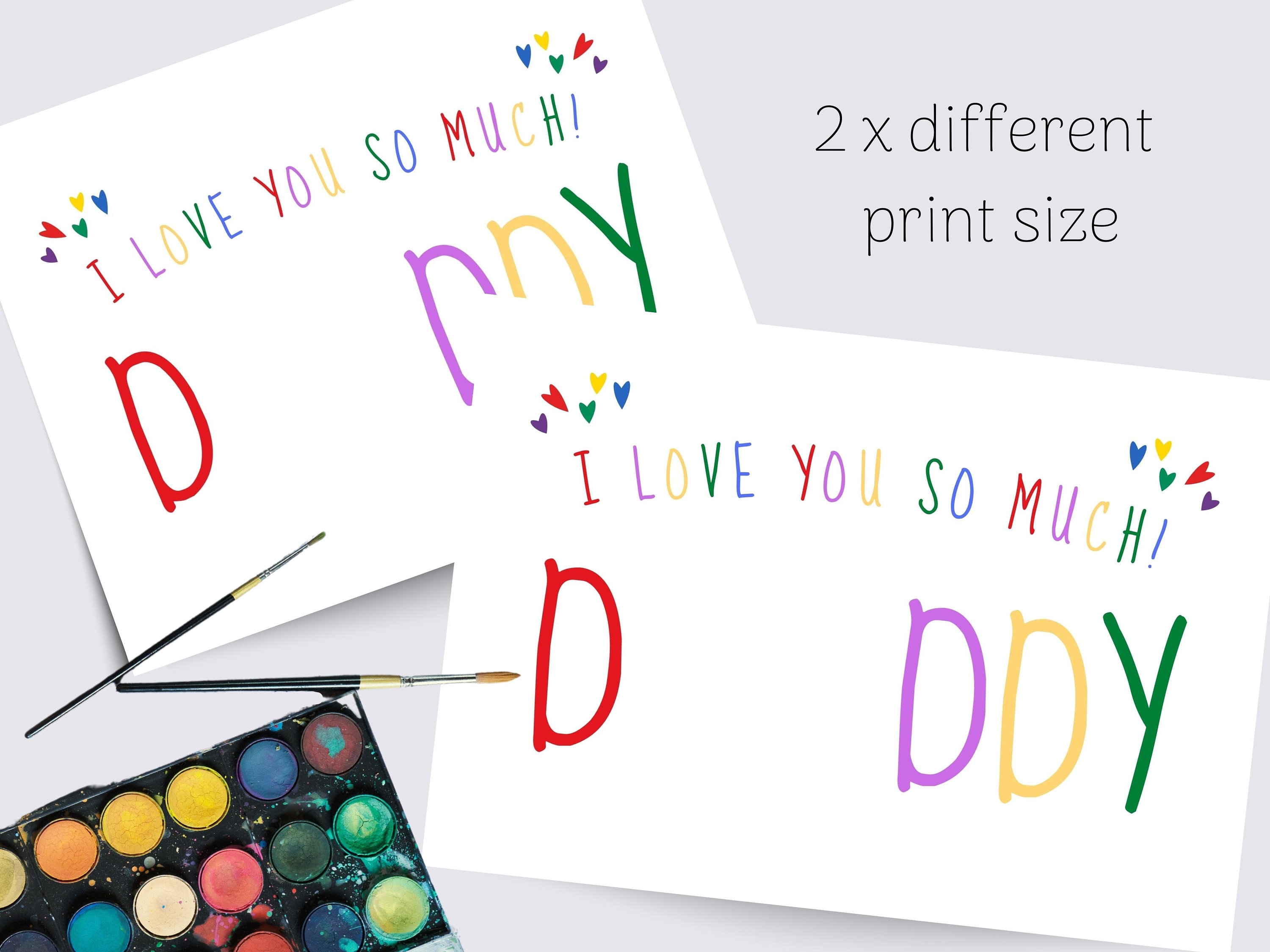 I Love You so Much Daddy Handprint Art Craft Fathers Day - Etsy Australia
