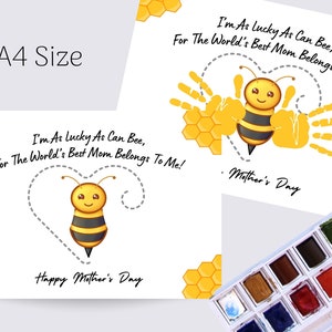 Mothers Day Handprint Art, Handprint Craft, Printable Gift, Bee ...