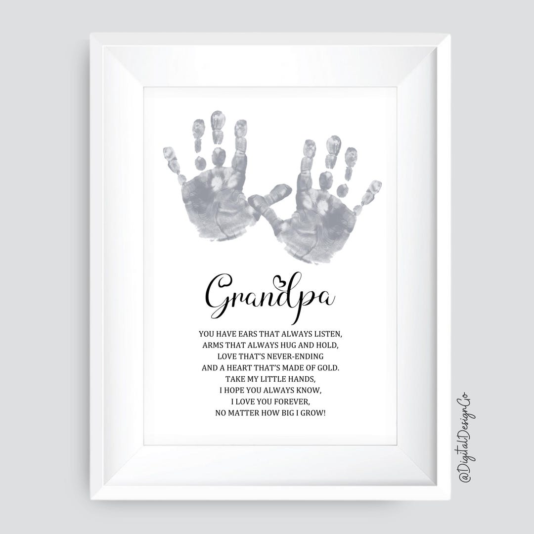 Grandpa Handprint Art Craft, Valentine's Day, Father's Day, Birthday ...