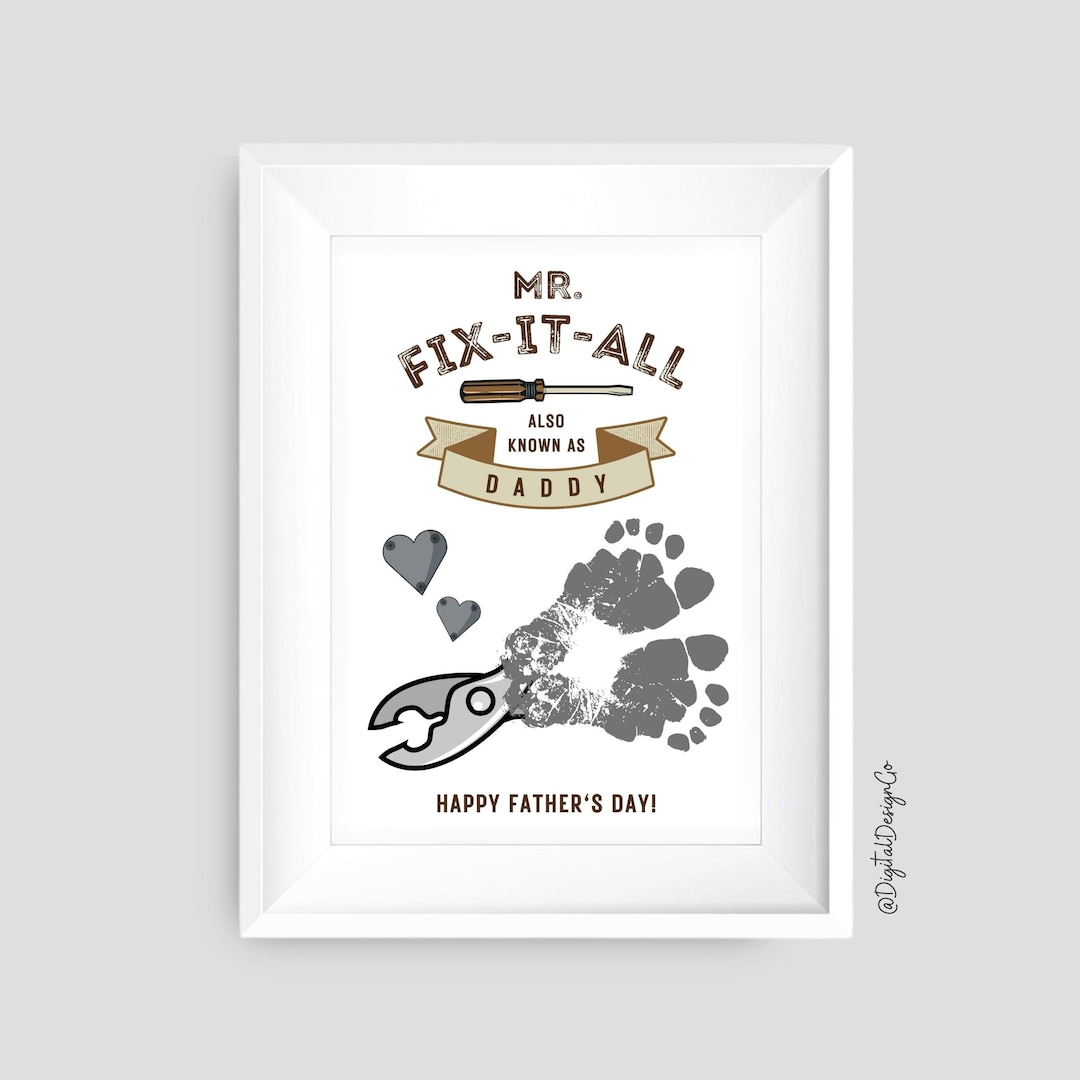 Father's Day Footprint Craft, Happy Fathers Day, Fun Footprint Activity ...