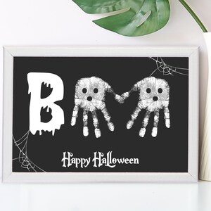 Halloween Handprint Art, Boo Handprint Craft, Happy Halloween, Baby ...