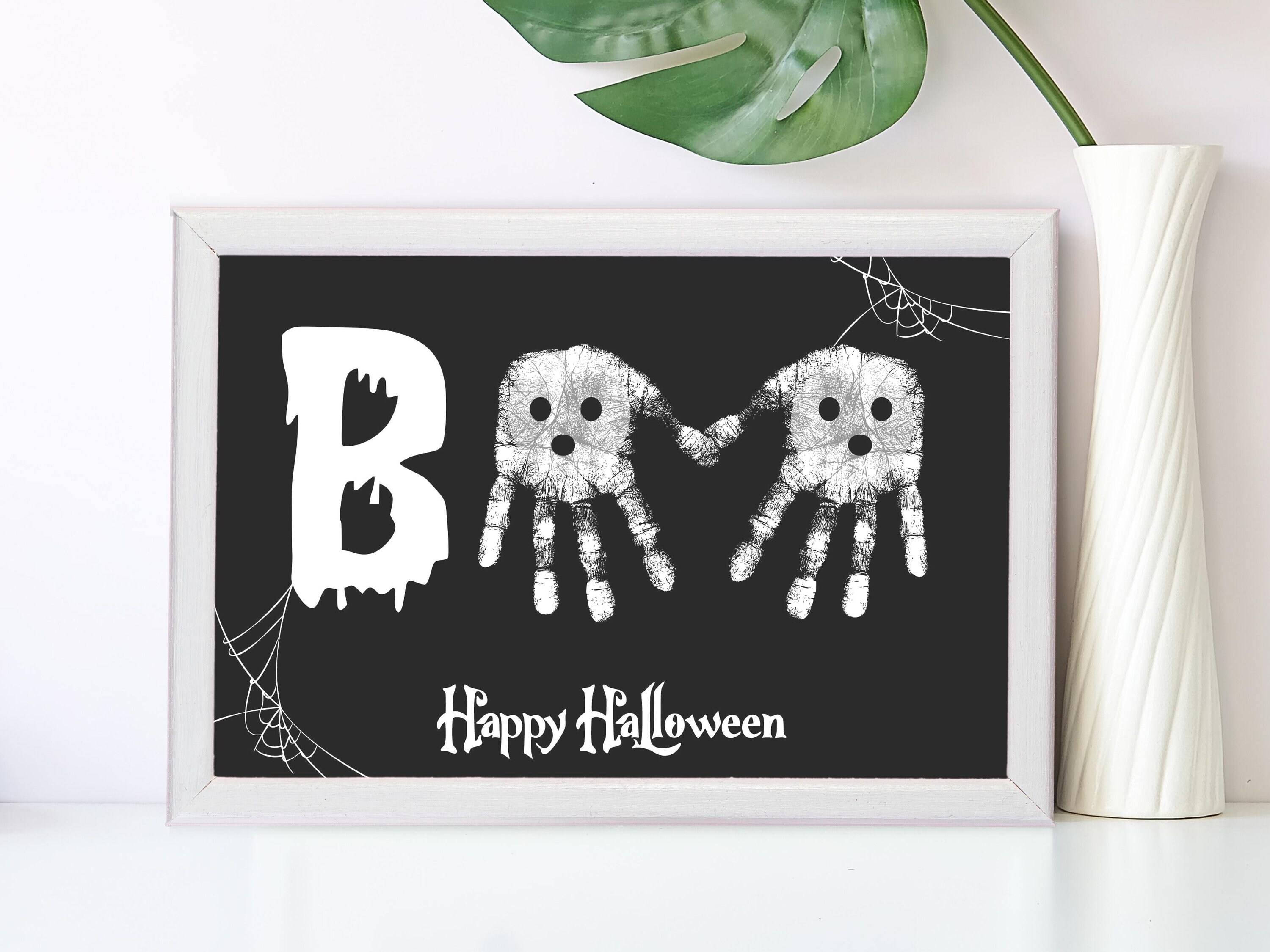 Halloween Handprint Art Boo Handprint Craft Happy Halloween - Etsy